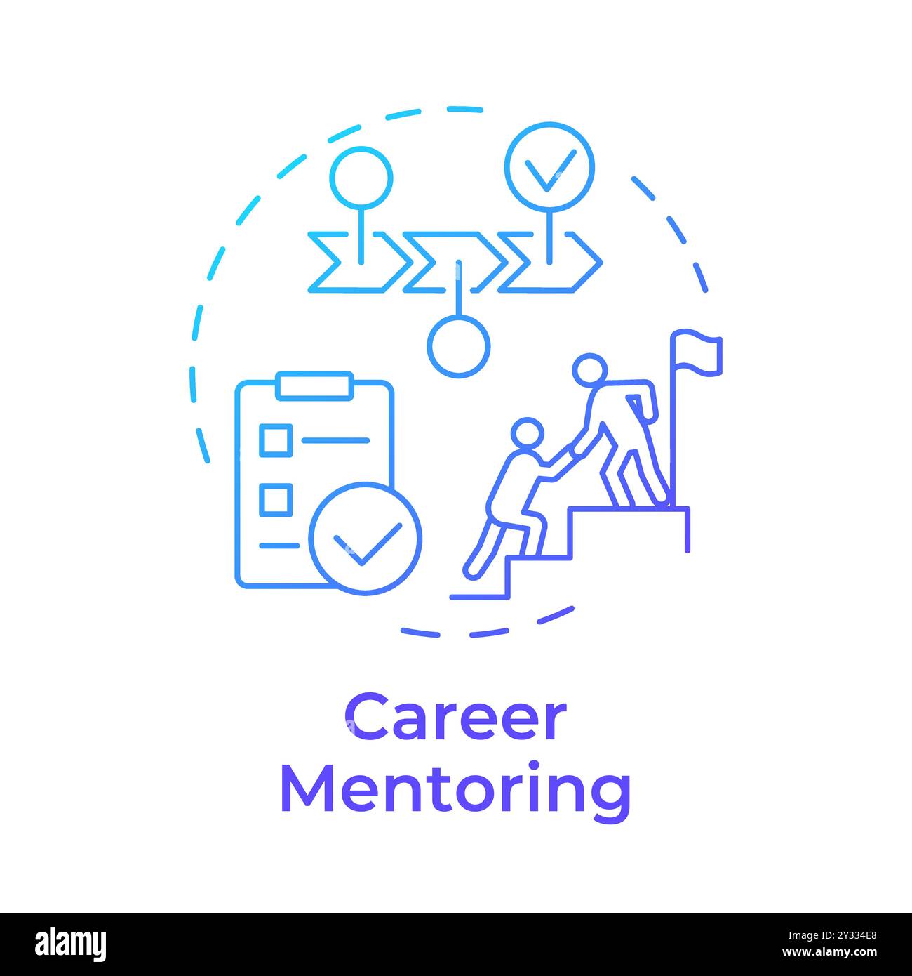 Career mentoring blue gradient concept icon Stock Vector Image & Art - Alamy