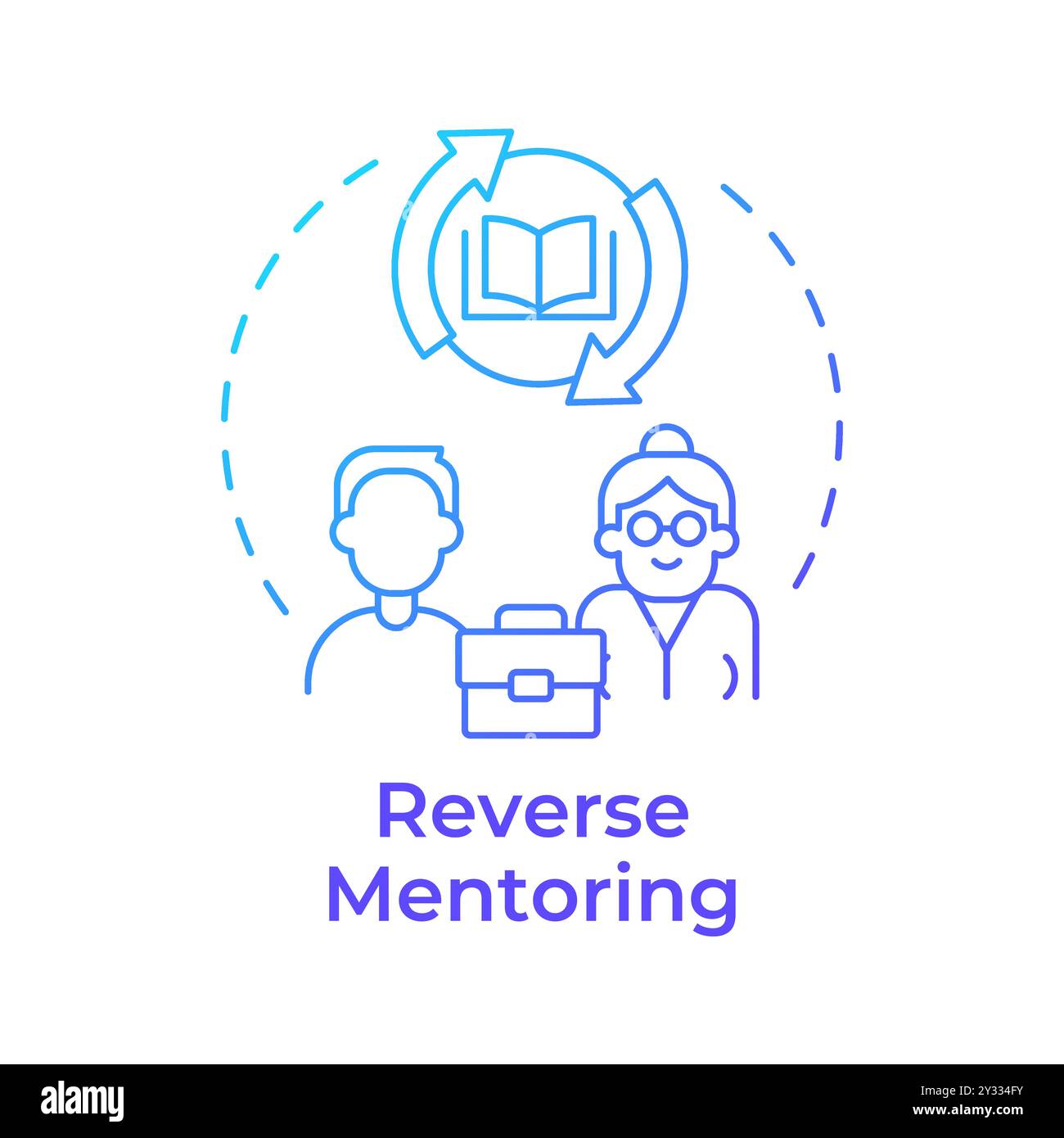 Reverse mentoring blue gradient concept icon Stock Vector Image & Art - Alamy