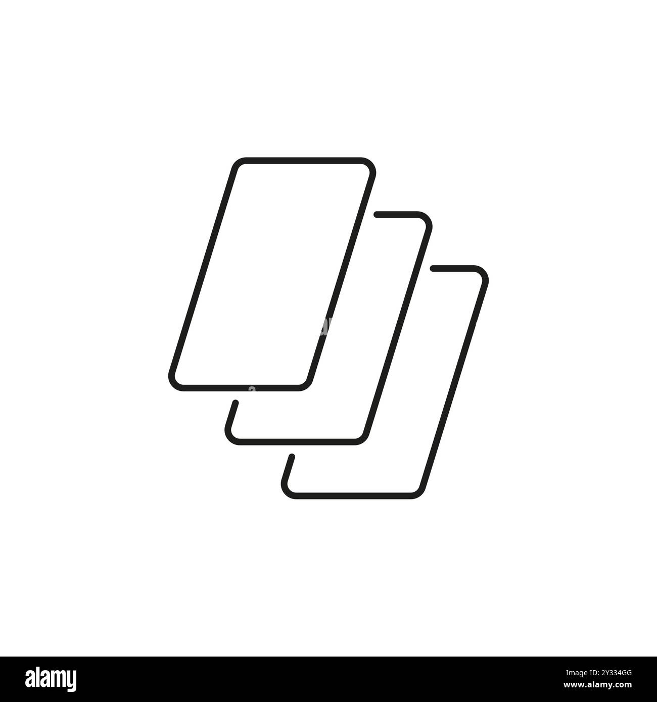 Overlapping papers icon. Simple layered sheets. Minimalist document ...