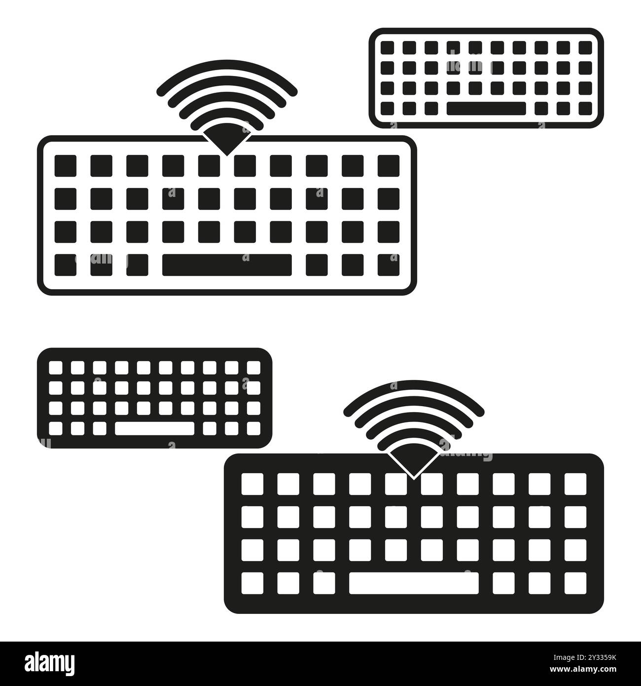Wireless keyboard icon. Wi Fi symbol. Keyboard communication technology ...