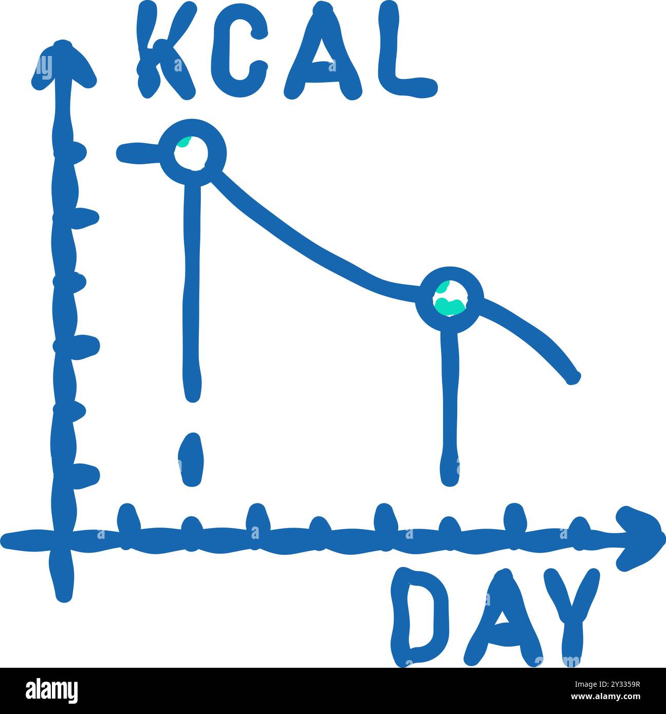 calorie reduction gradually icon doodle illustration Stock Vector Image ...