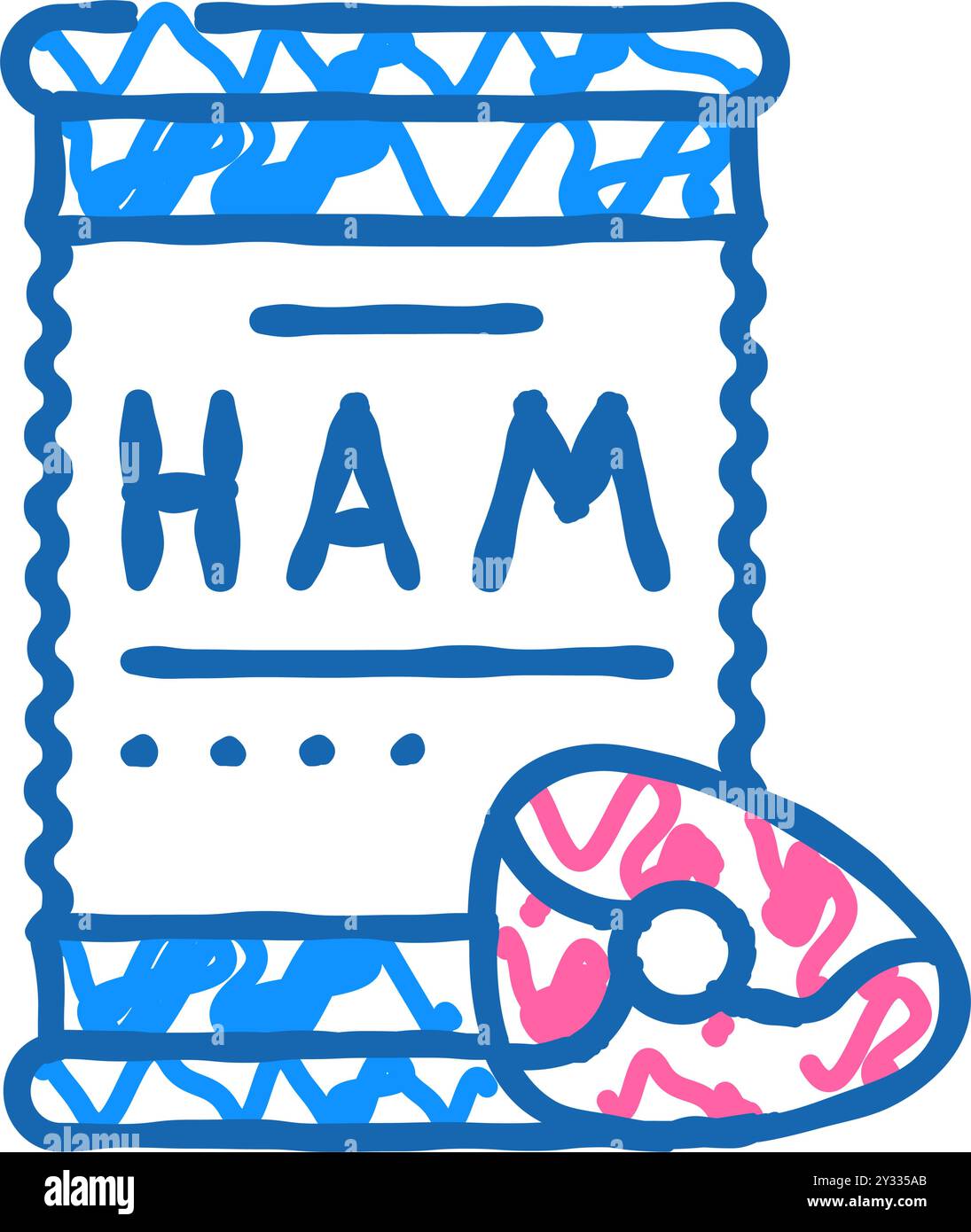 ham canned food icon doodle illustration Stock Vector Image & Art - Alamy