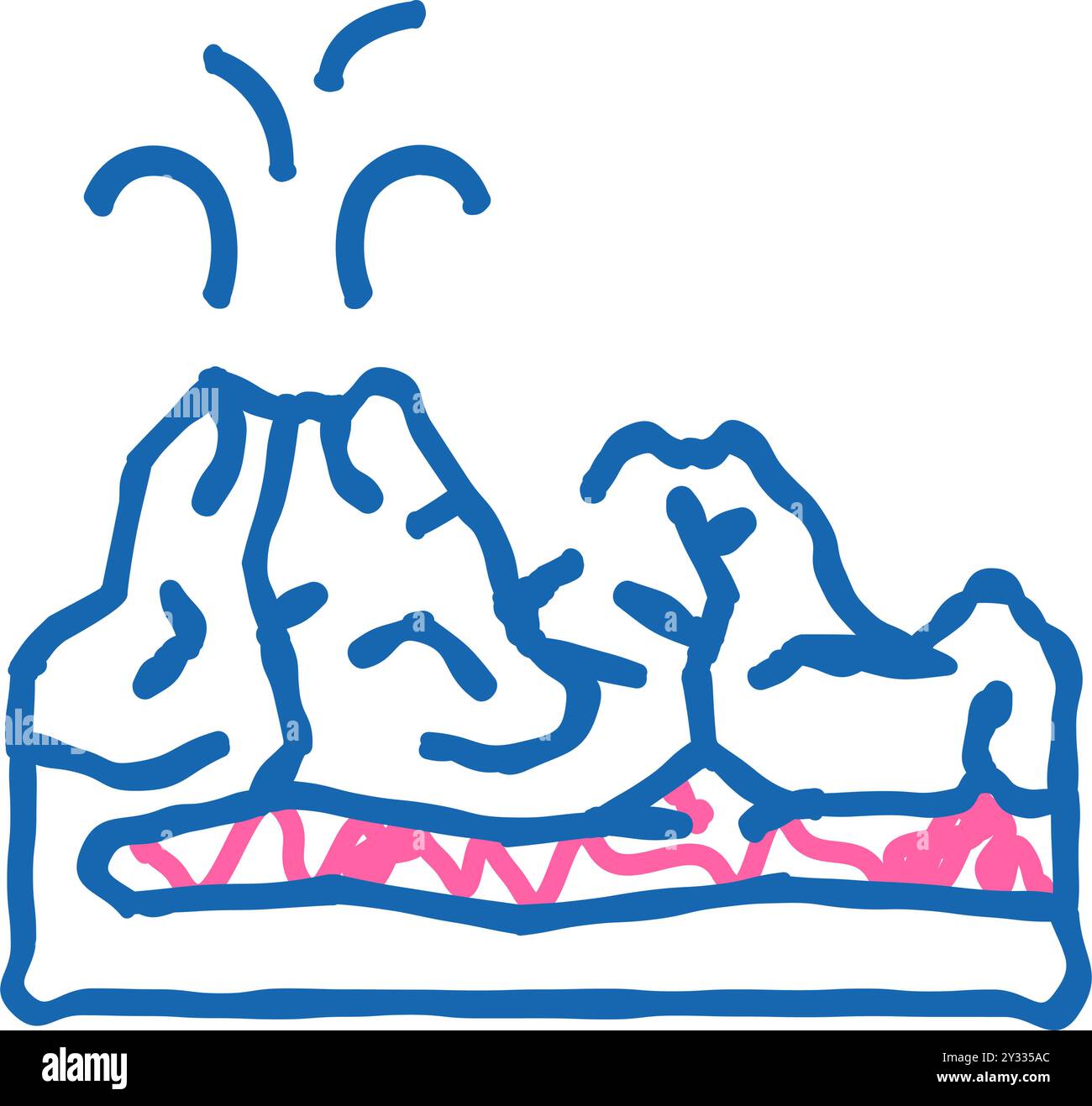 valley of volcanoes icon doodle illustration Stock Vector Image & Art ...