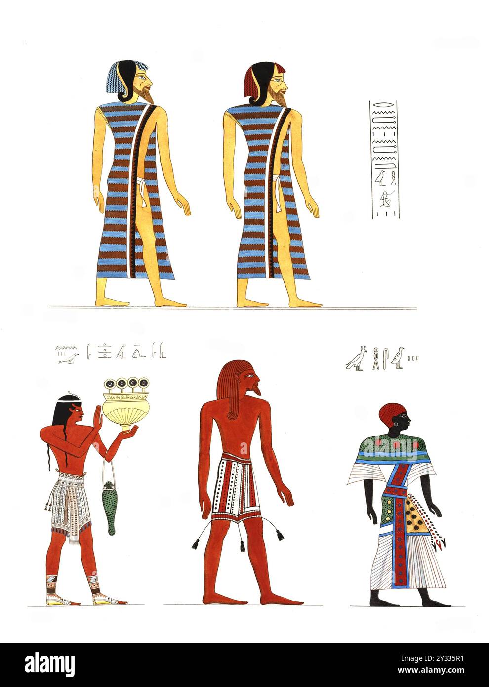 Various figures of foreign men depicted on Egyptian monuments, 1832 ...