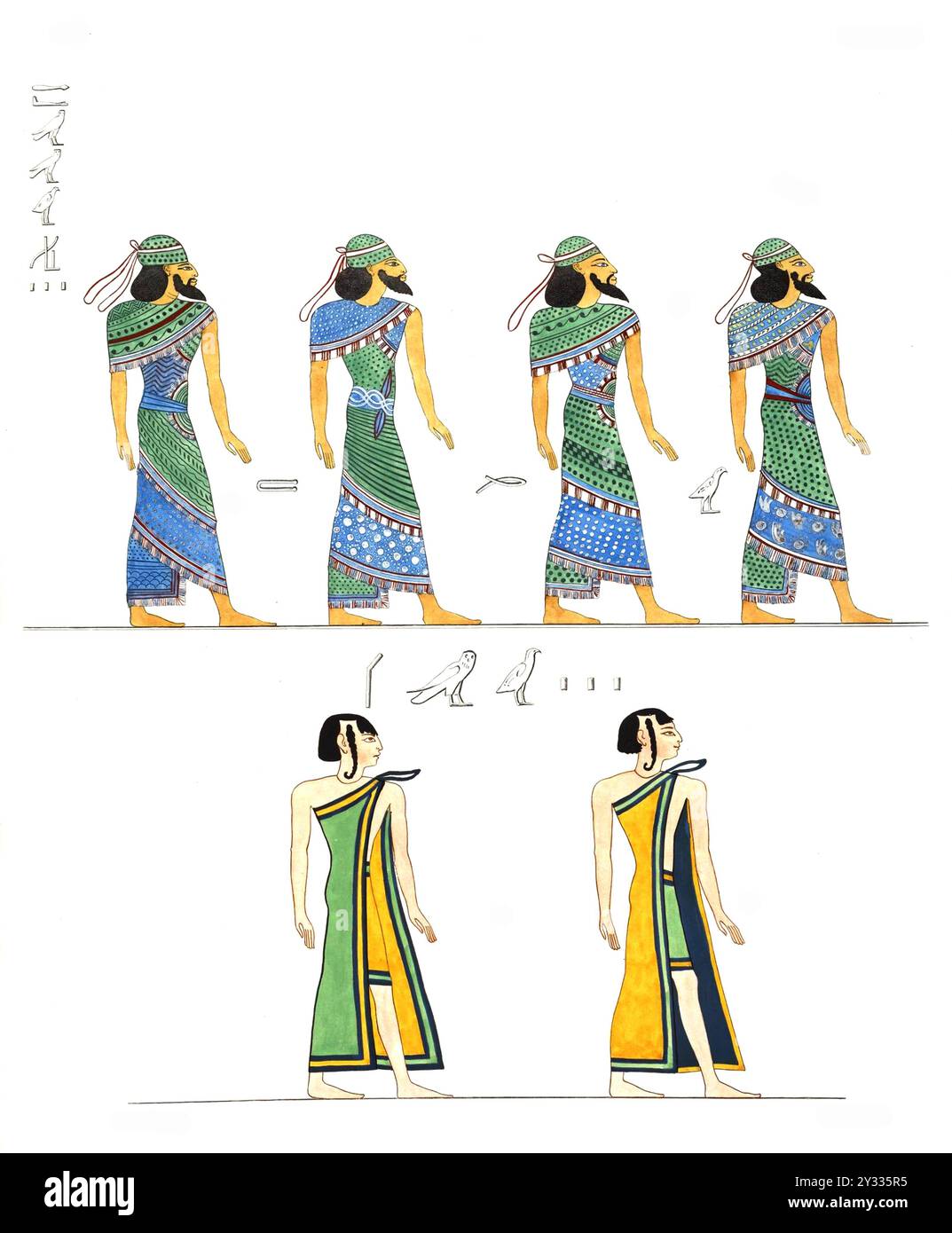 Various figures of foreign men depicted on Egyptian monuments, 1832 ...