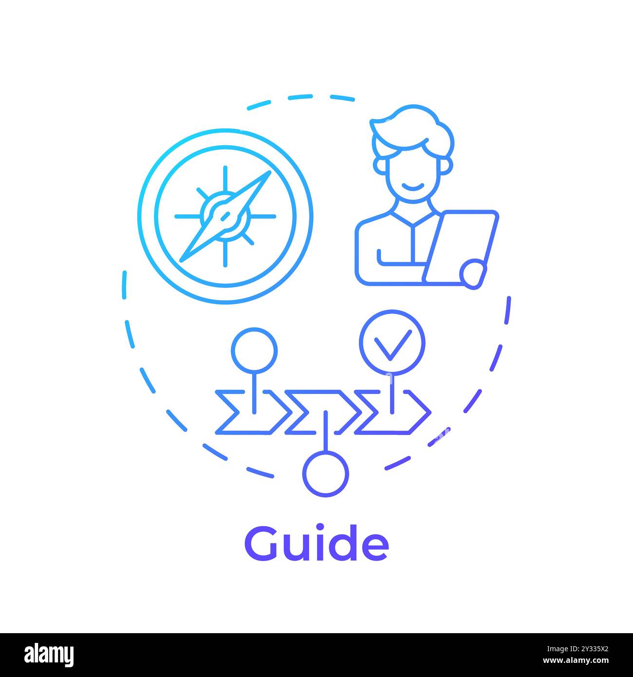 Guide blue gradient concept icon Stock Vector Image & Art - Alamy
