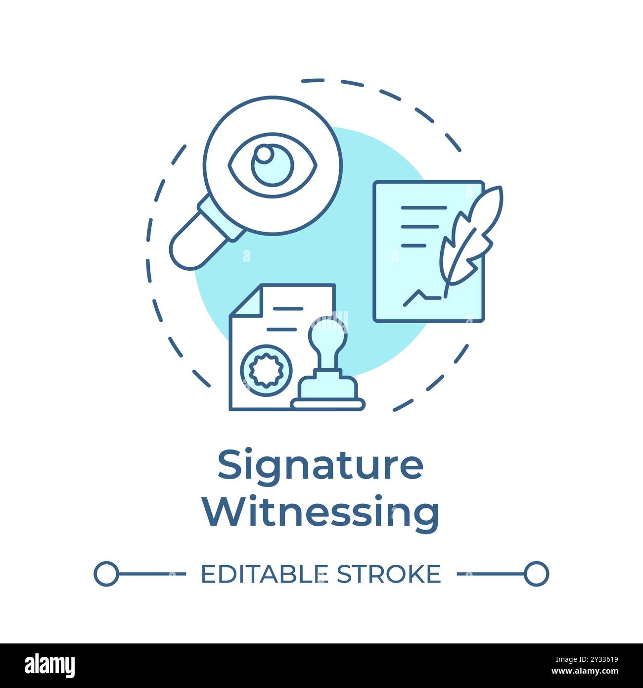 Signature witnessing soft blue concept icon Stock Vector Image & Art ...