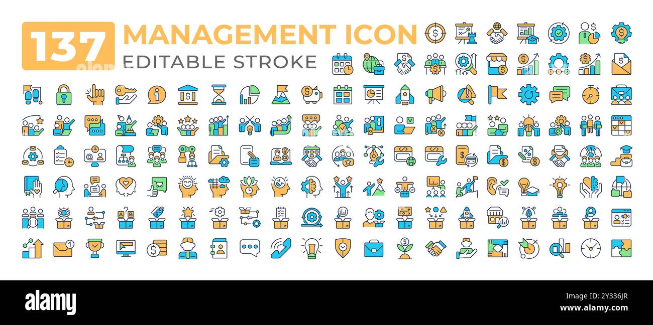 Management colorful icons big set Stock Vector Image & Art - Alamy