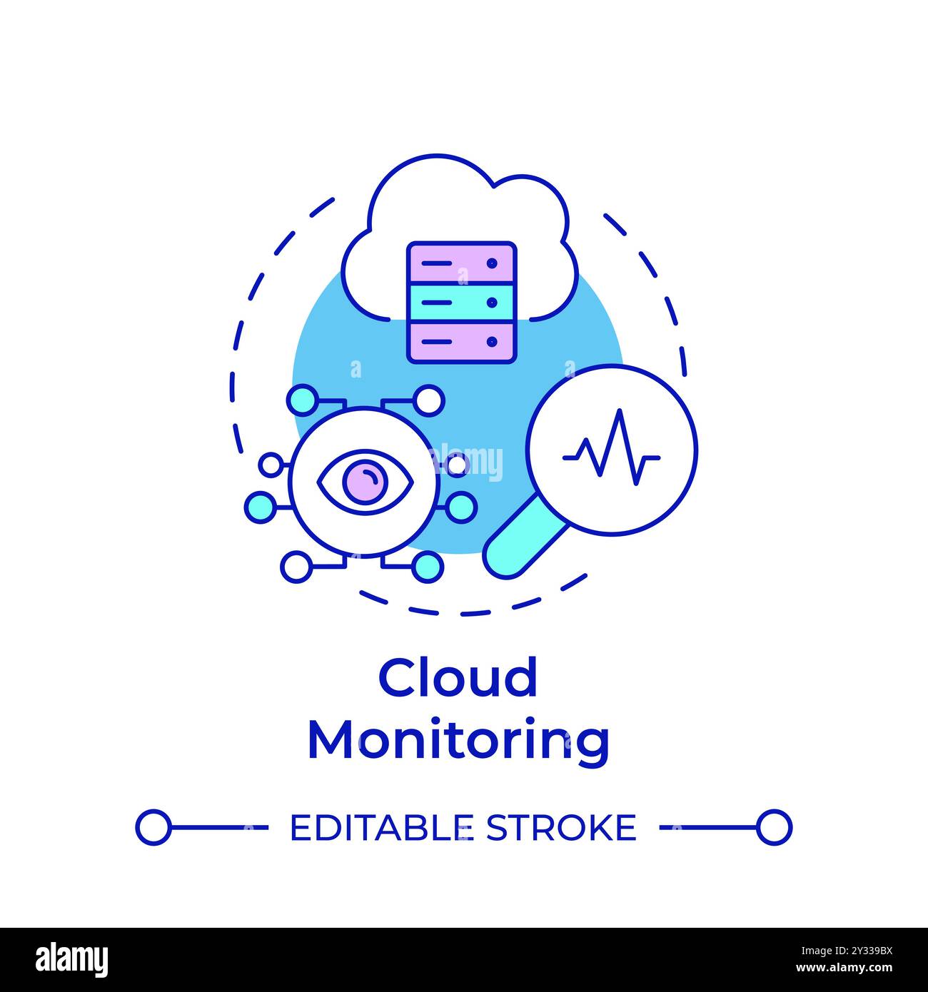 Cloud Monitoring Multi Color Concept Icon Stock Vector Image And Art Alamy
