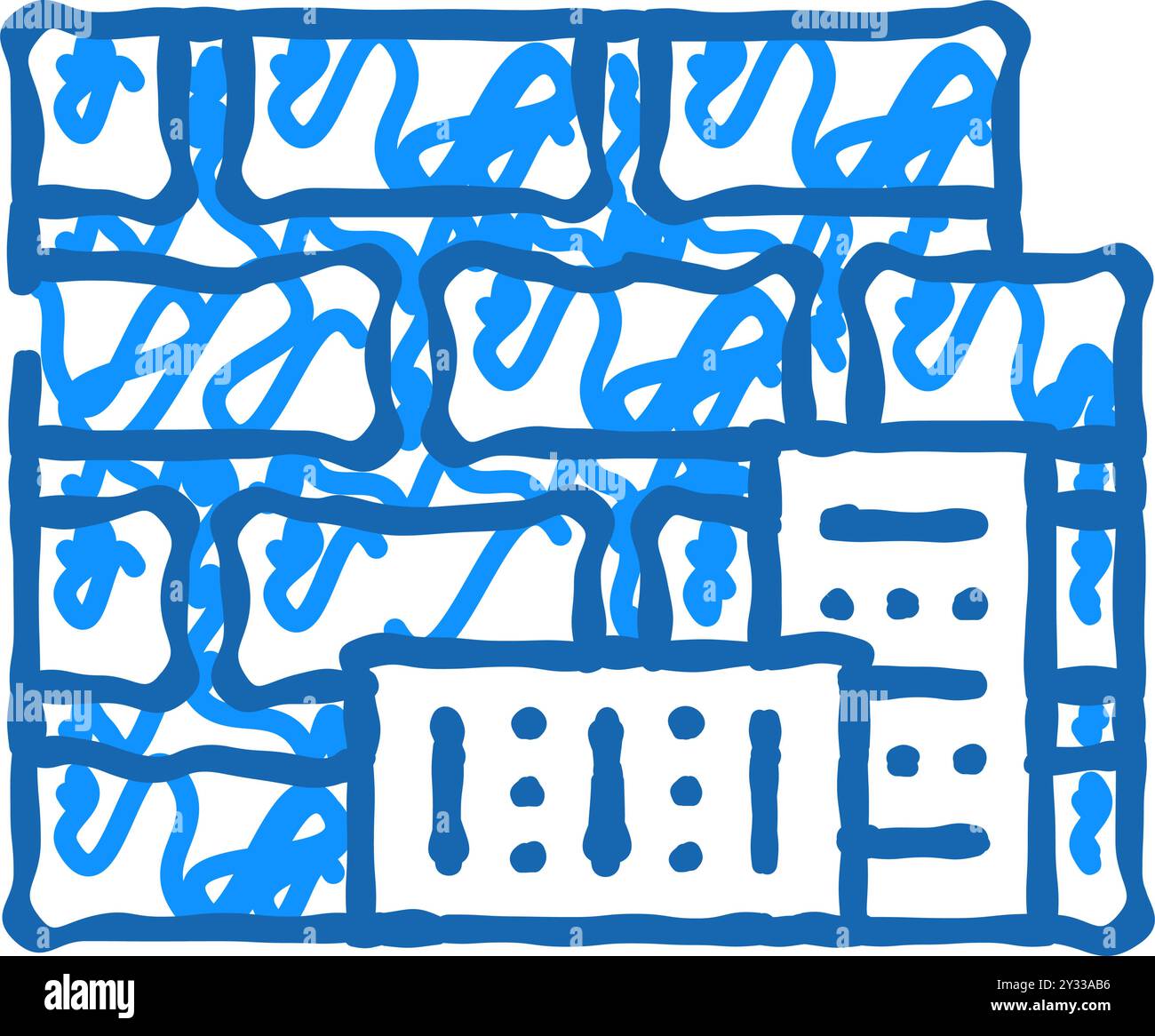 brick building material icon doodle illustration Stock Vector Image ...