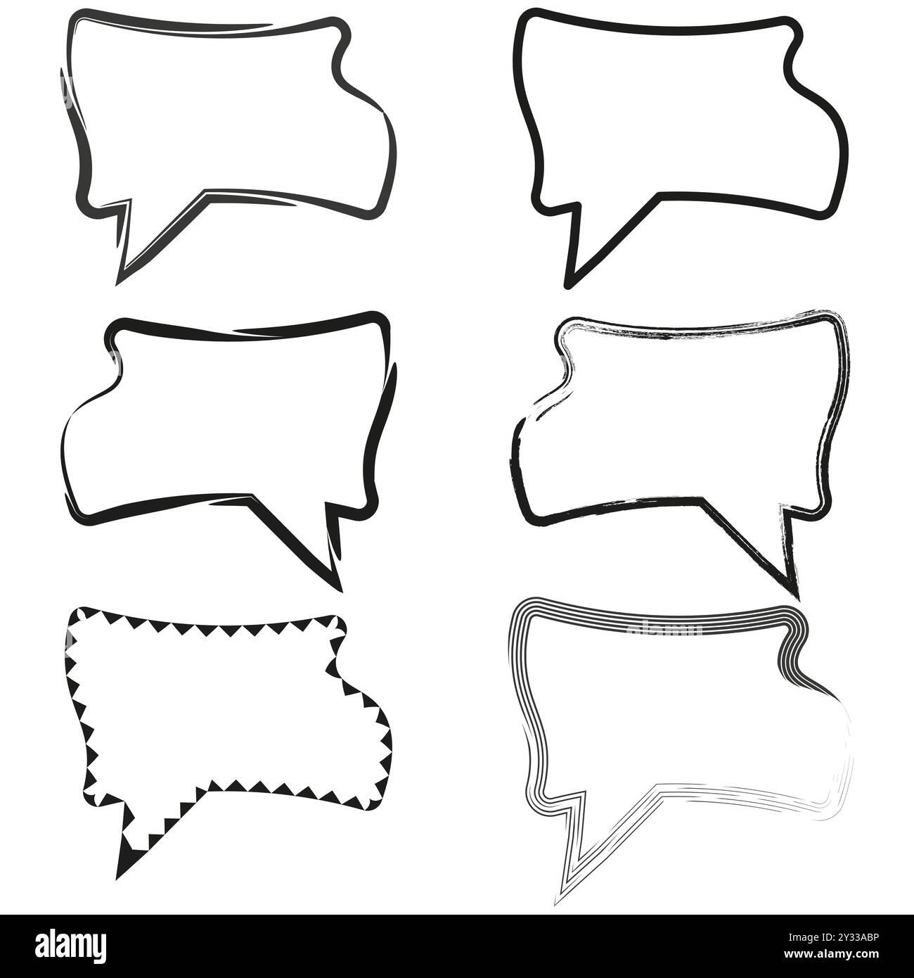 Speech bubble sketches. Abstract hand-drawn shapes. Comic style ...