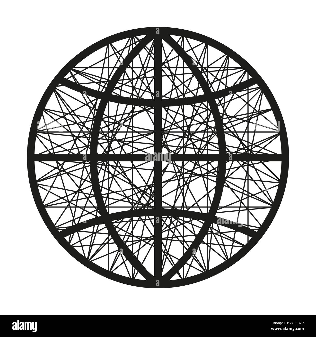 Global network icon. Web connection symbol. Abstract globe vector ...