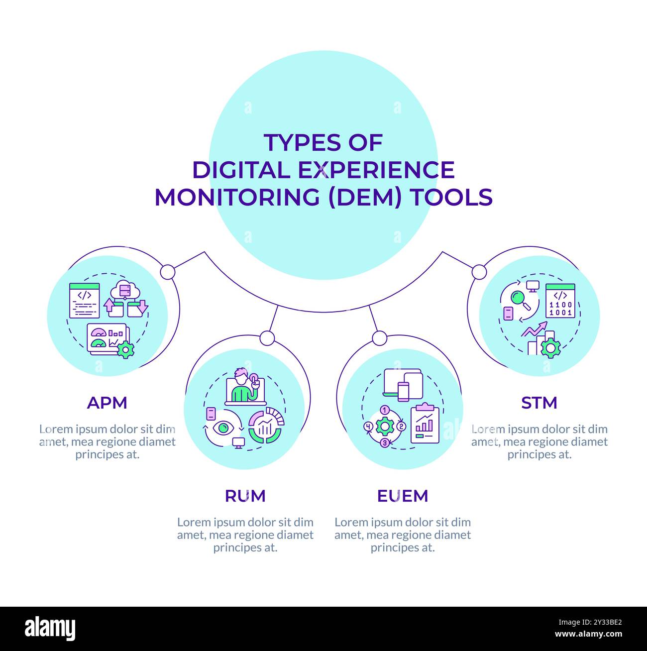 Software performance monitoring circular diagram infographic Stock ...