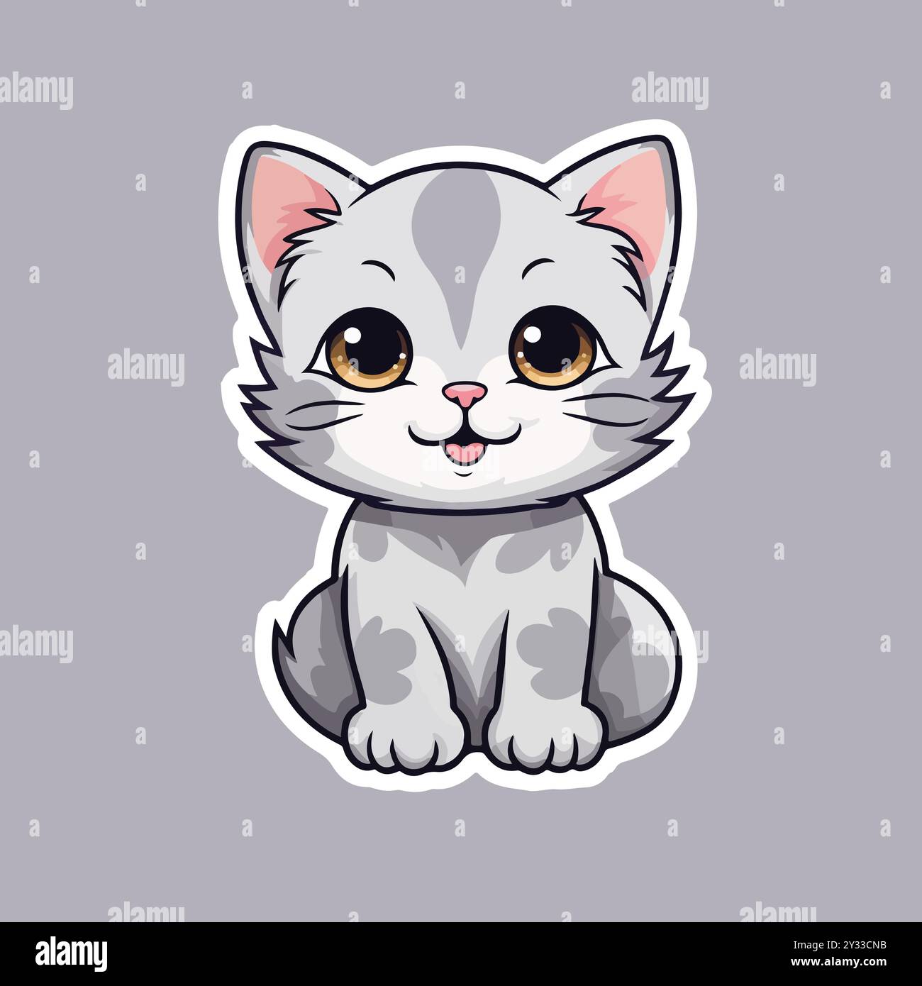 A happy cat sticker vector design Stock Vector Image & Art - Alamy