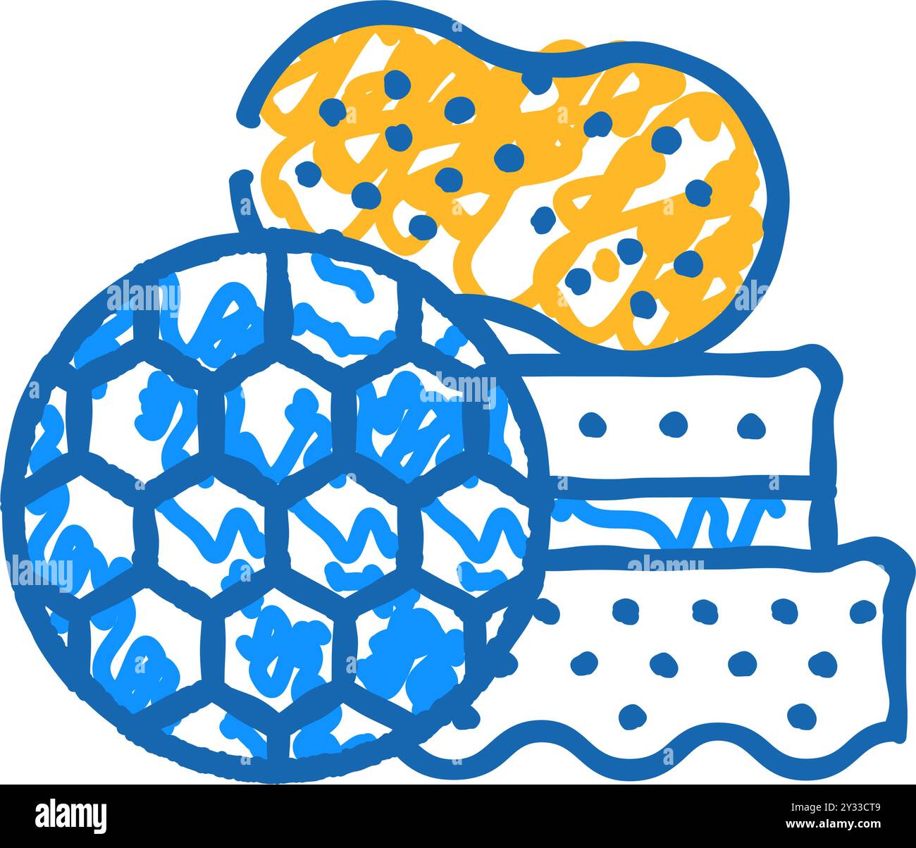 different sponges for car polishing icon doodle illustration Stock ...