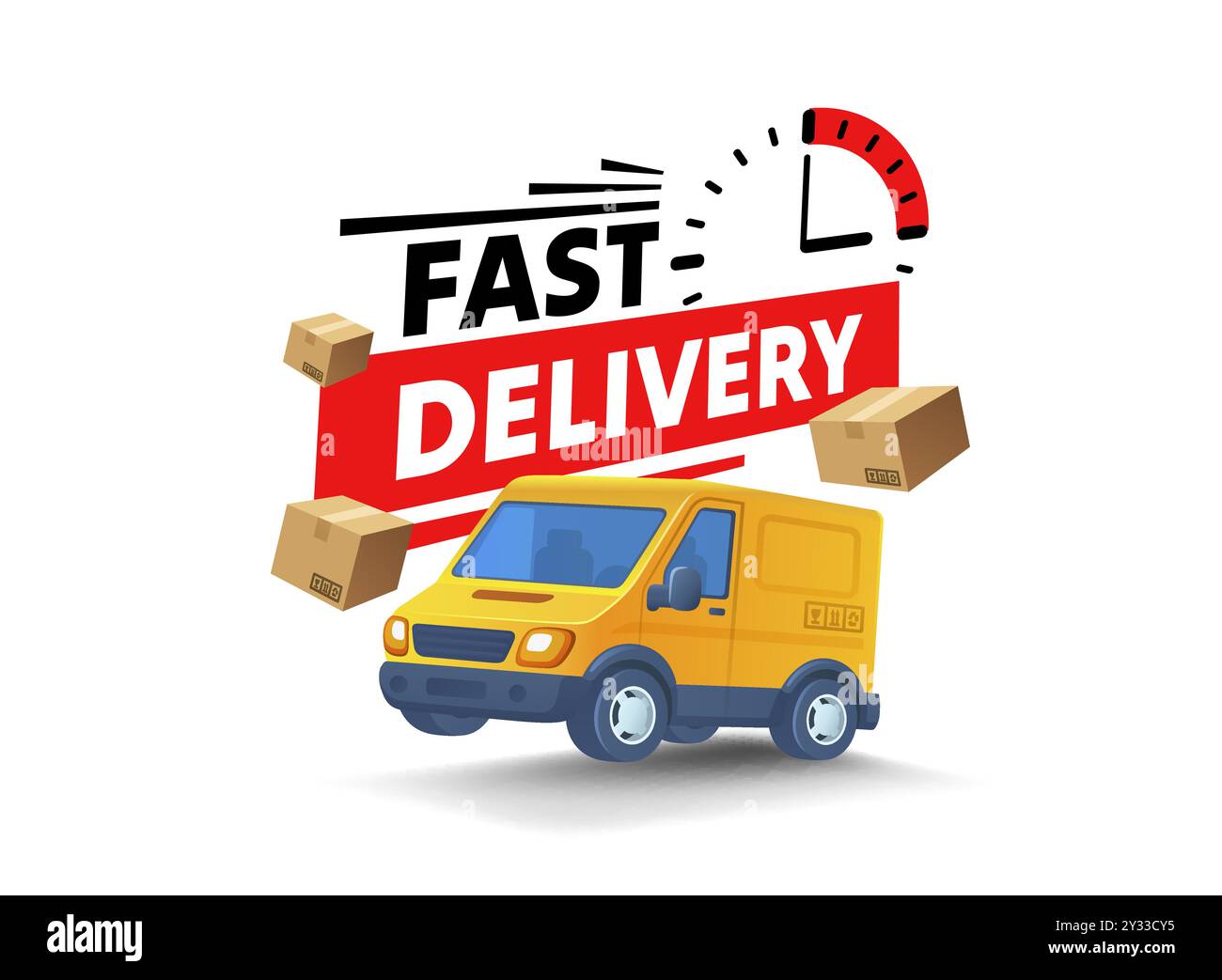 Free home delivery label design Cut Out Stock Images & Pictures - Alamy