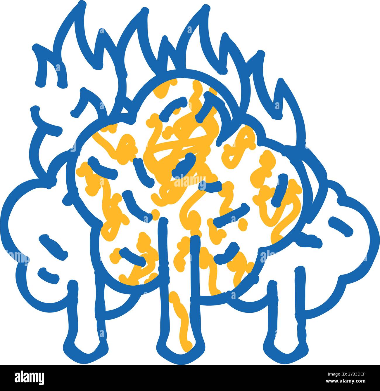 forest fire disaster icon doodle illustration Stock Vector Image & Art ...