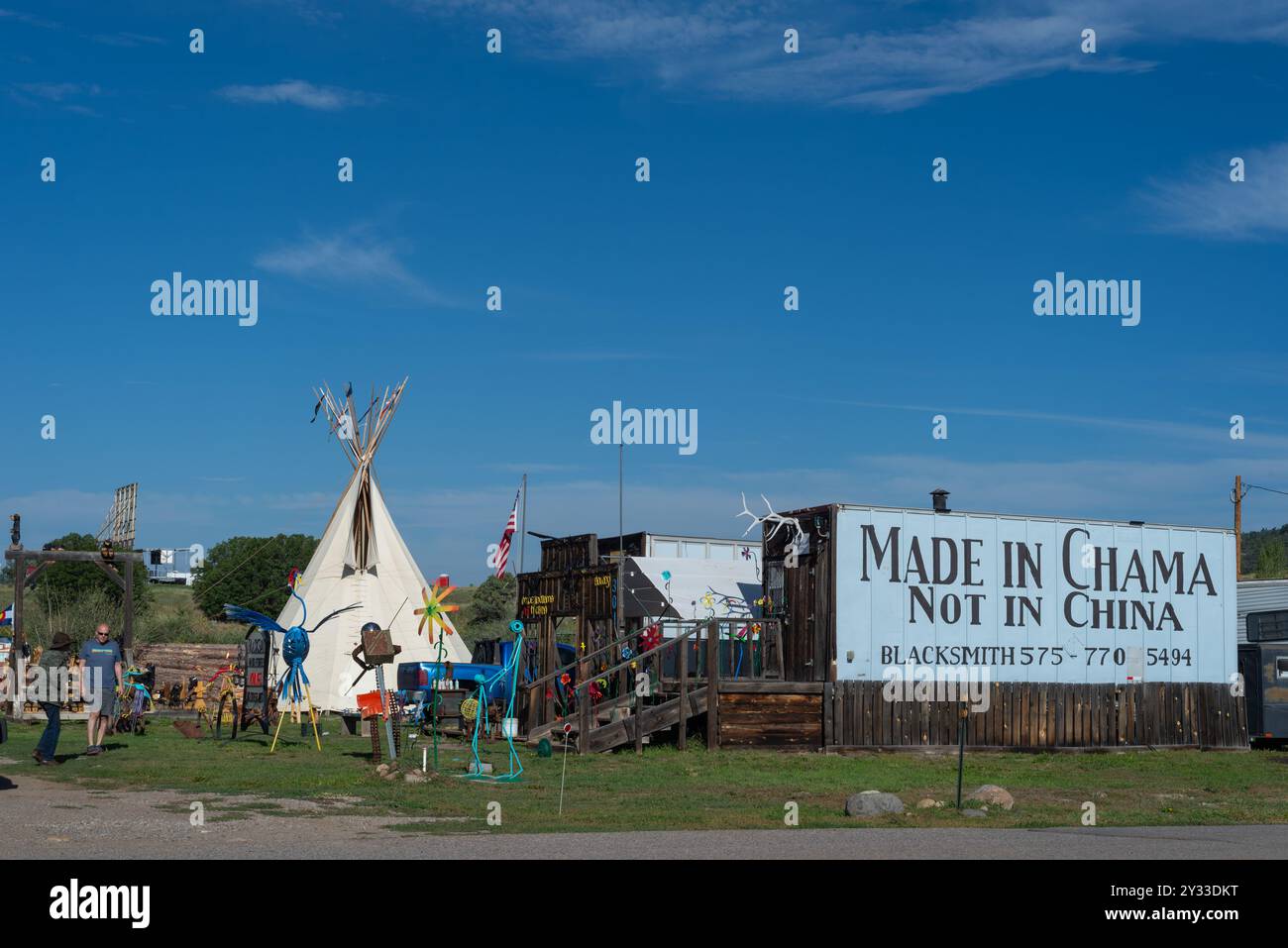 C&G Knives and Blacksmithing with teepee and sign that reads Made in ...