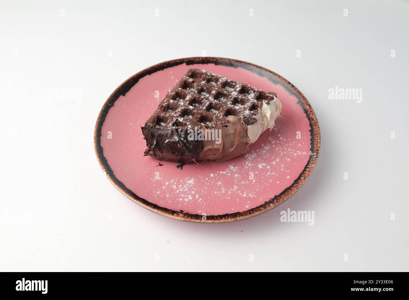 Triple Chocolate Waffle Stock Photo - Alamy