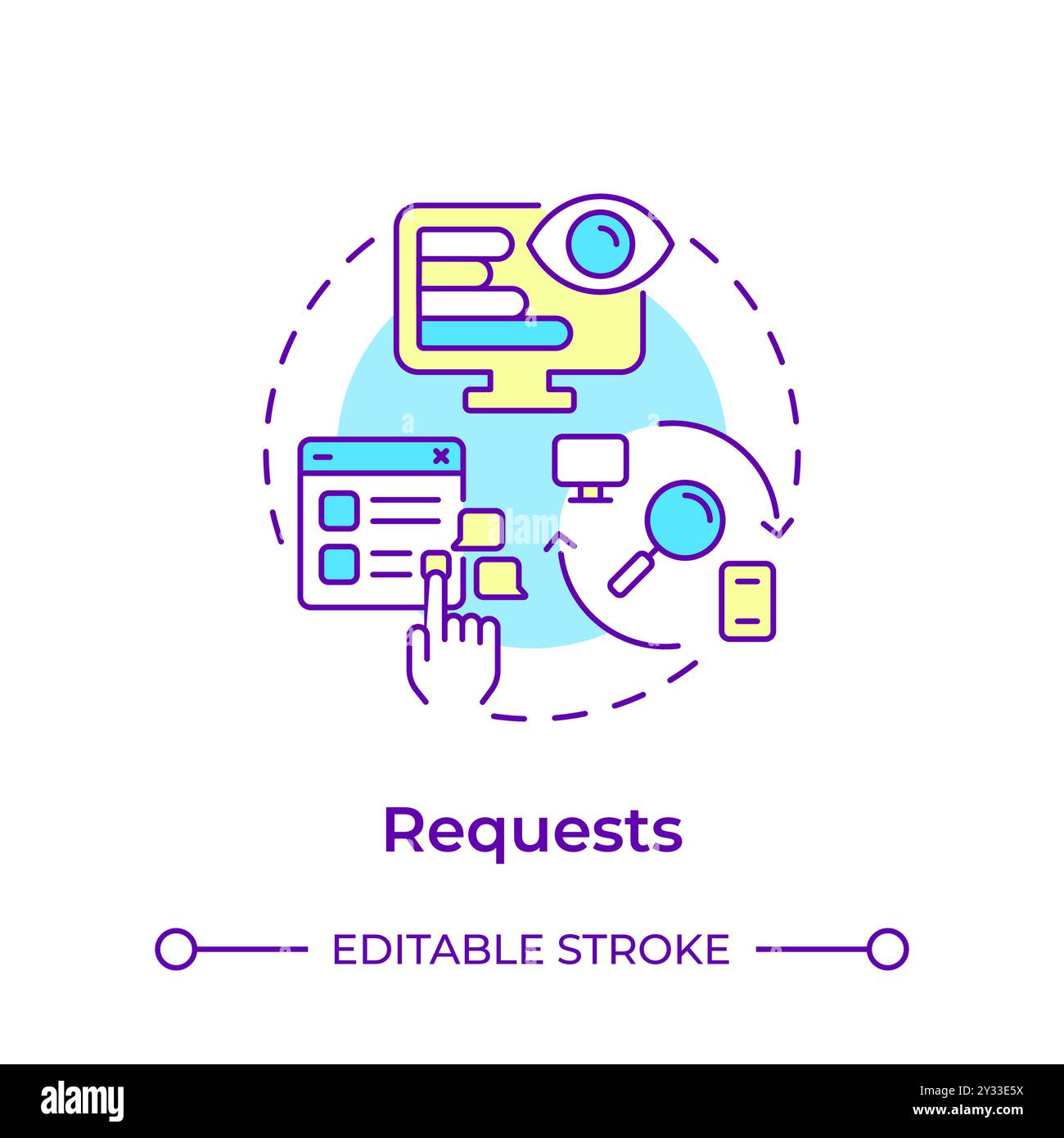 Requests multi color concept icon Stock Vector Image & Art - Alamy