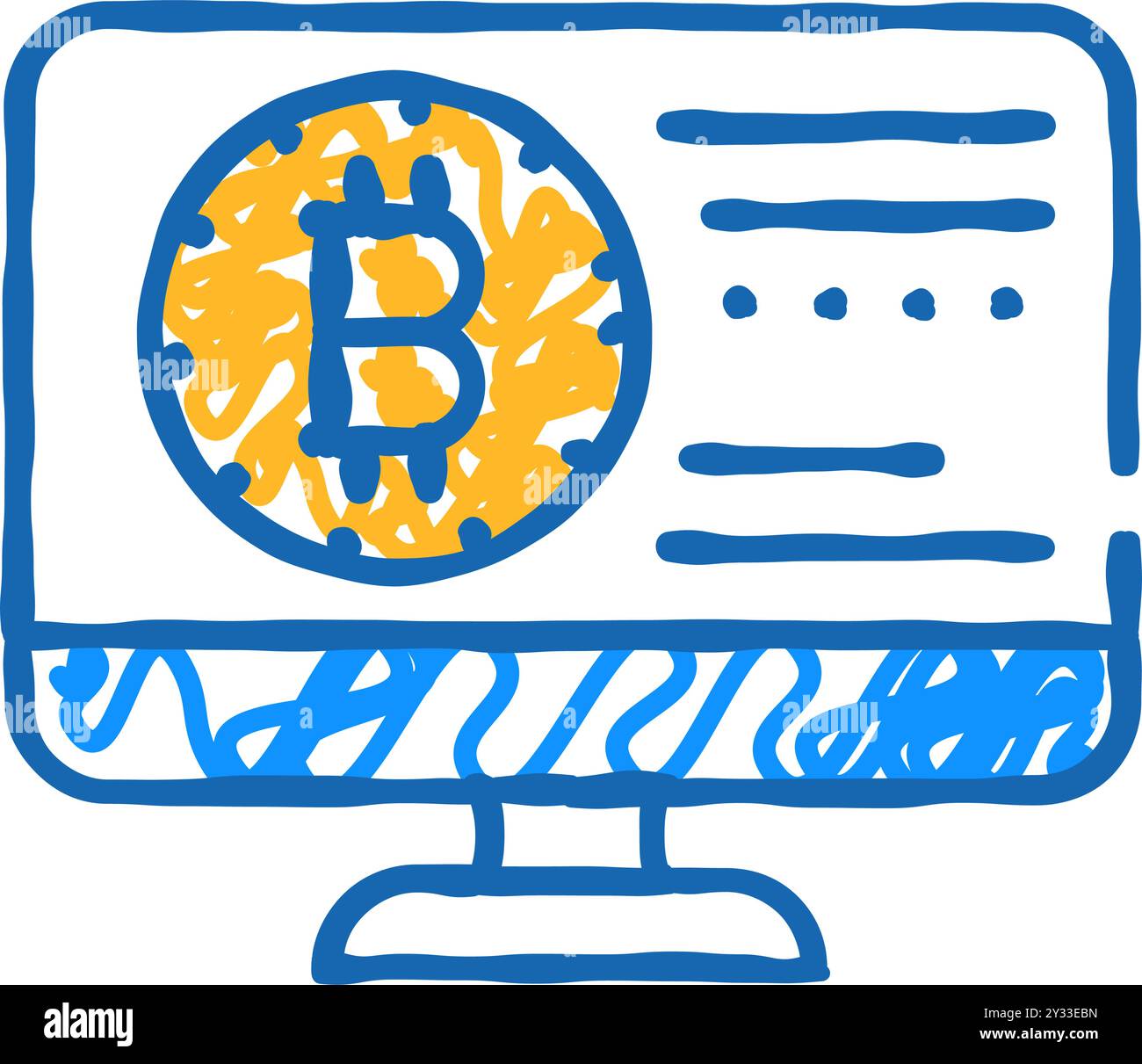 bitcoin electronic currency icon doodle illustration Stock Vector Image ...