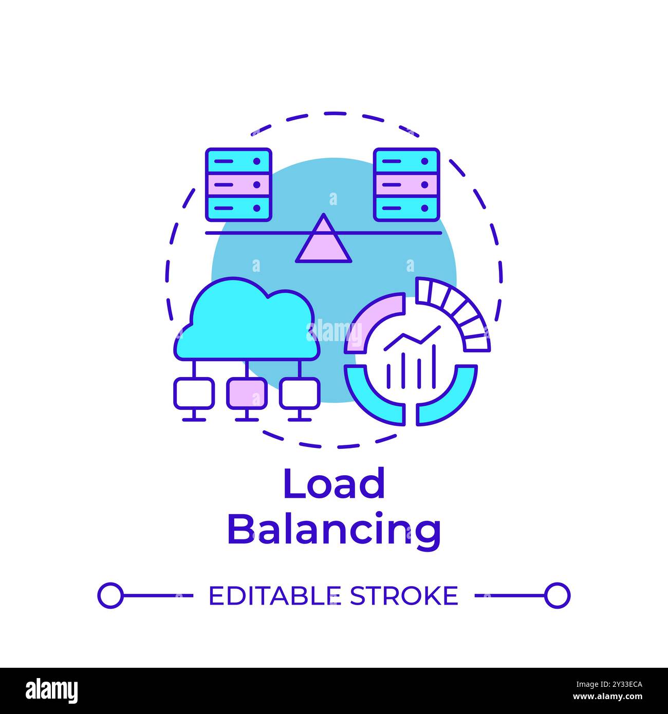 Load balancing multi color concept icon Stock Vector Image & Art - Alamy