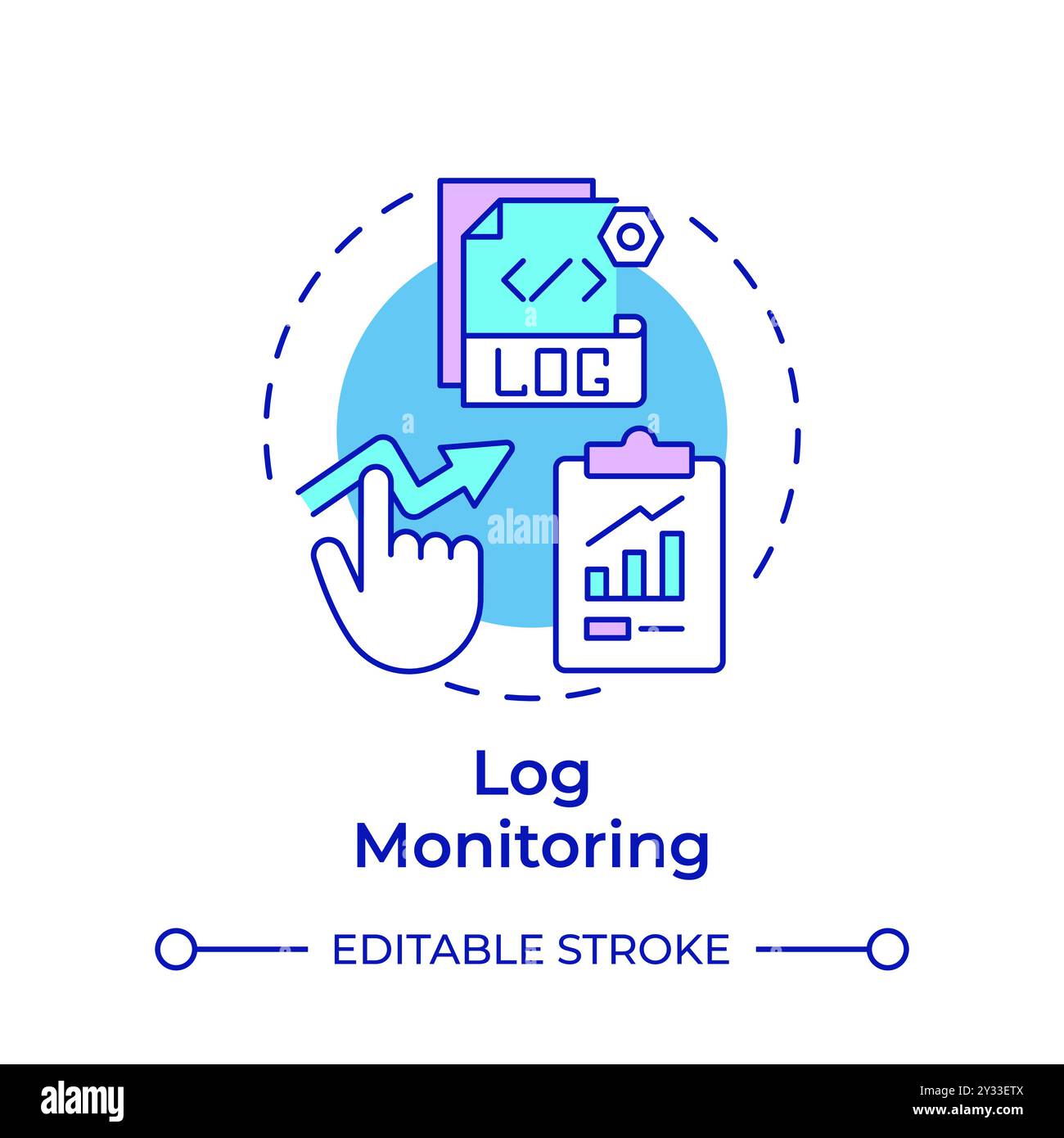 Log monitoring multi color concept icon Stock Vector Image & Art - Alamy