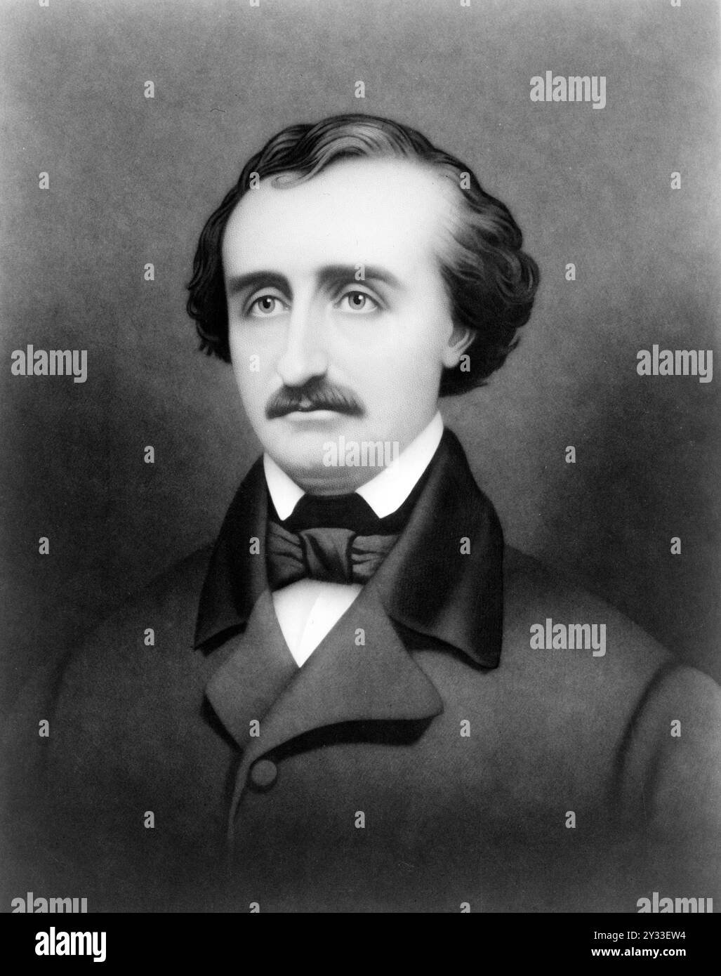 Edgar Allan Poe (1809-1849) head-and-shoulders portrait 1896, facing ...