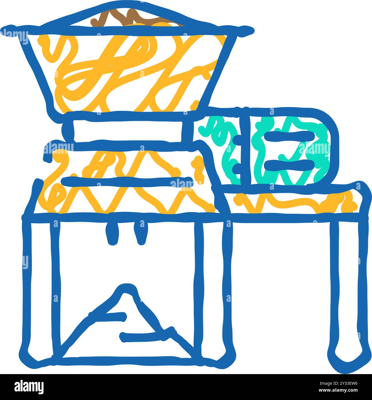 household waste shredder icon doodle illustration Stock Vector Image ...