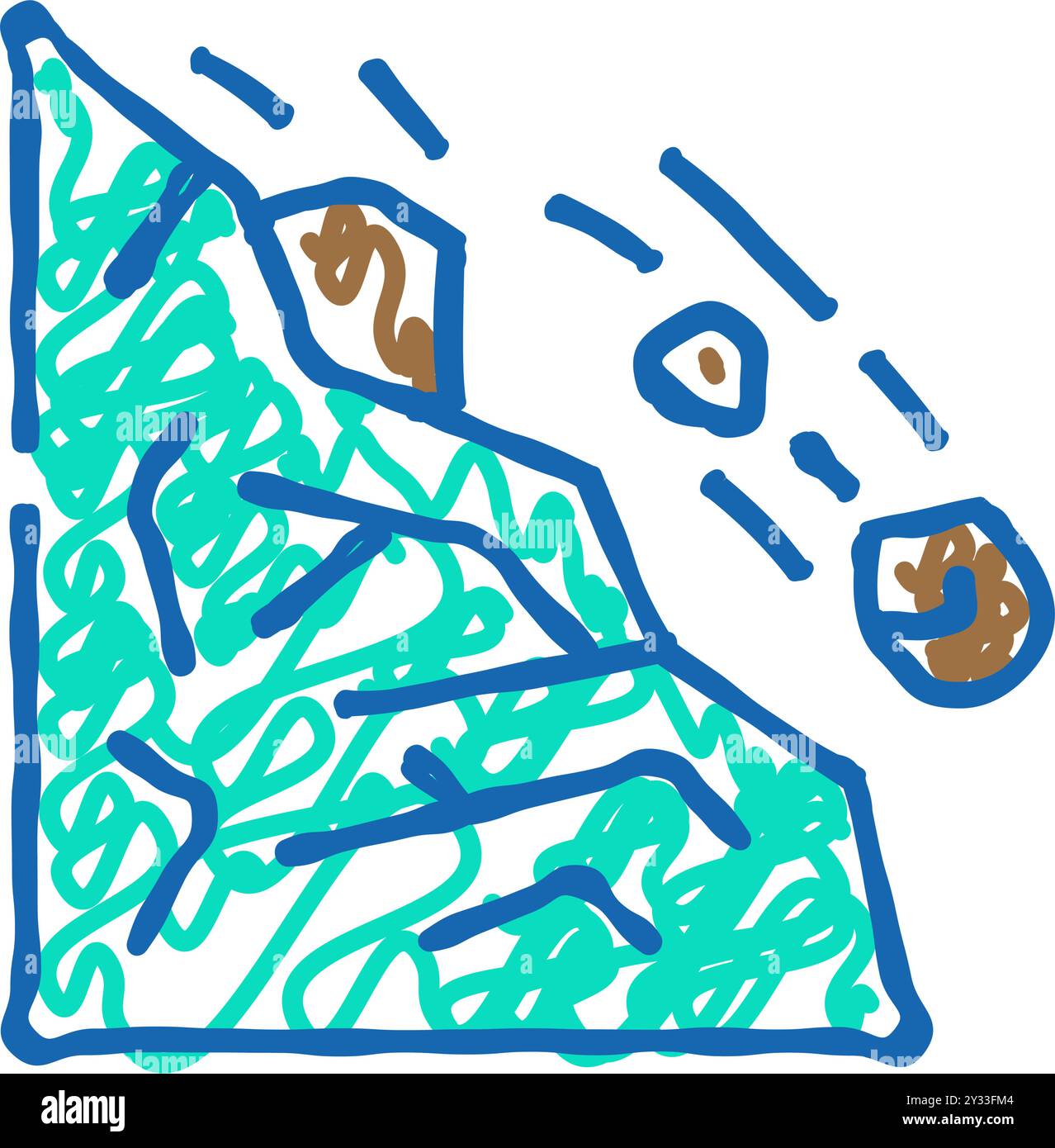 landslide disaster icon doodle illustration Stock Vector Image & Art ...