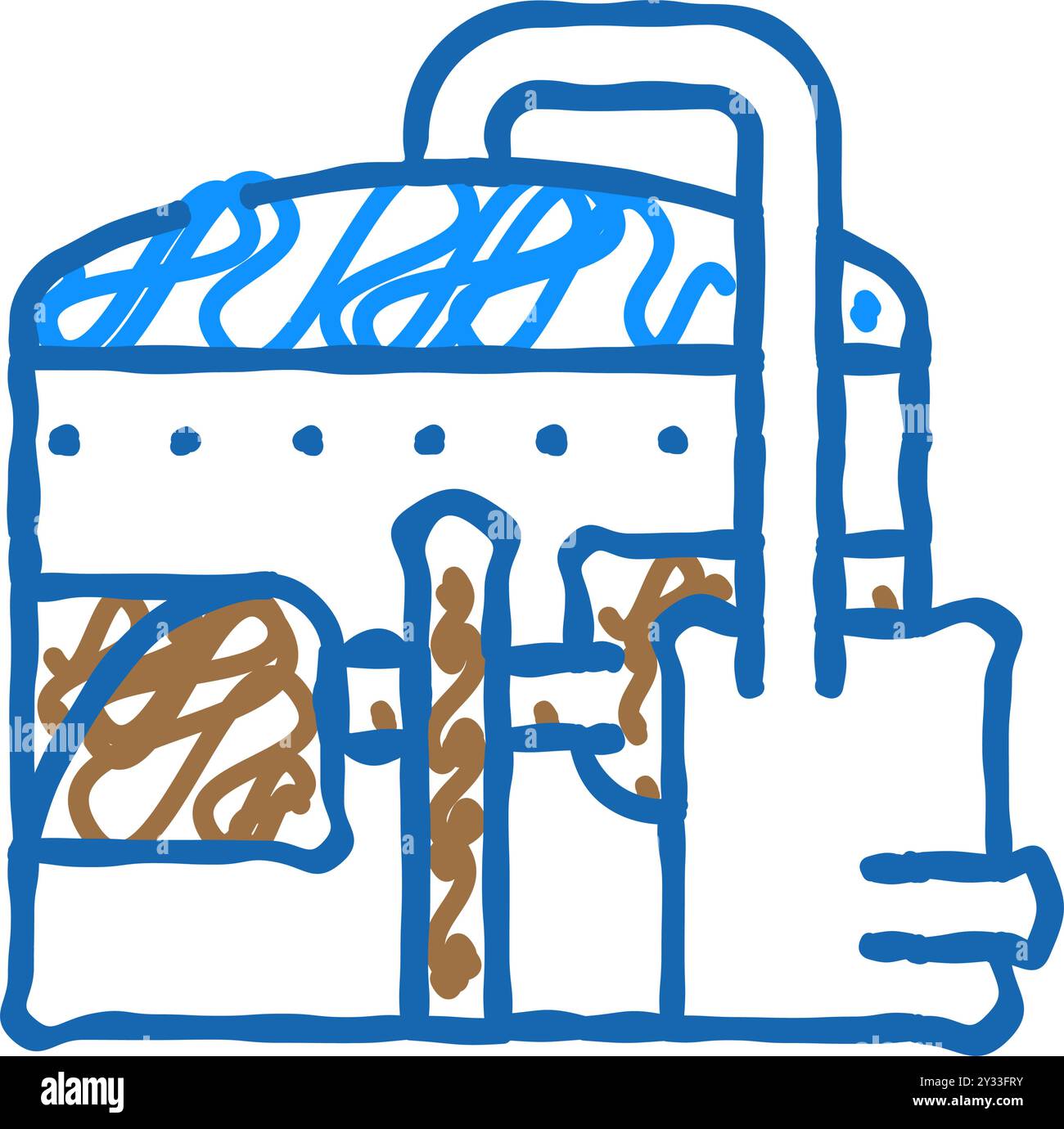 methane tank or biogas plant, digester or reactor icon doodle ...