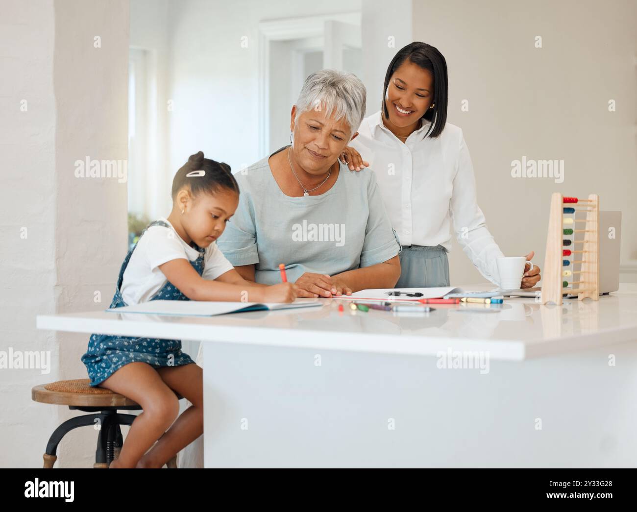 Parent helping child math homework hi-res stock photography and images ...