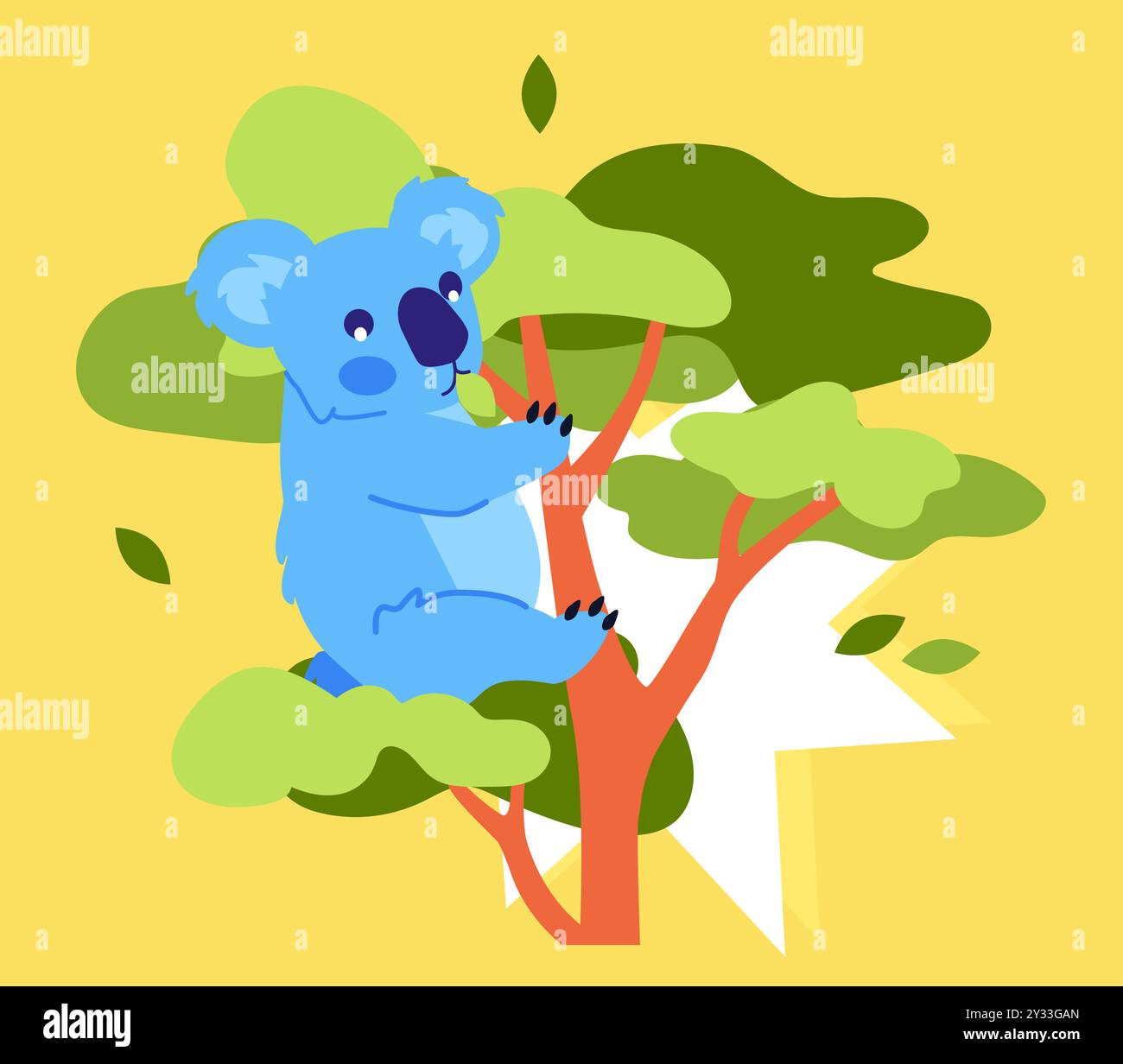 Koala on a tree - modern colored vector illustration Stock Vector Image ...