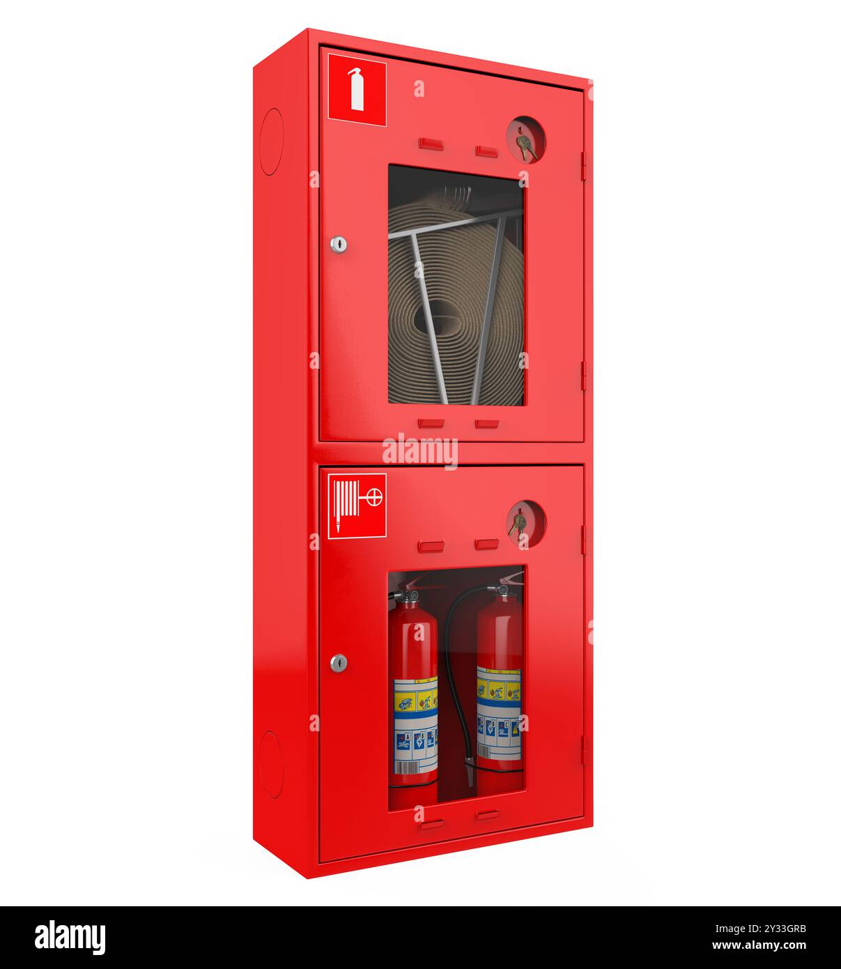 Fire Safety Cabinet Isolated Stock Photo - Alamy