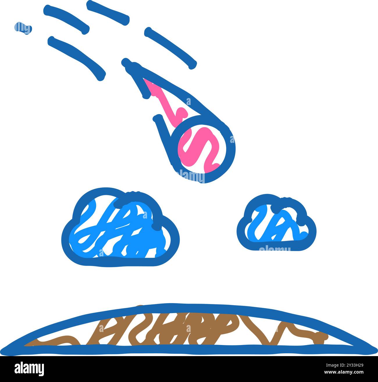 meteor falling disaster icon doodle illustration Stock Vector Image ...