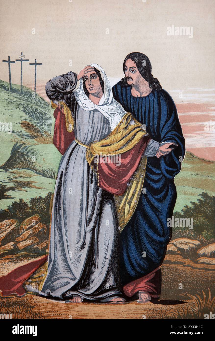 Illustration of Mary and Saint John by the Calvary (Gospel) from ...
