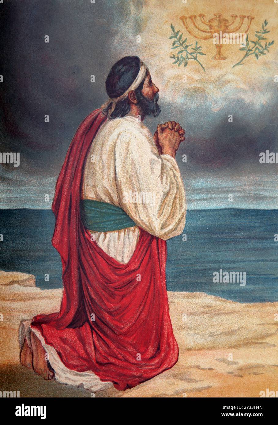 Illustration of Zechariah's Vision of the Golden Candlestick (Zechariah ...