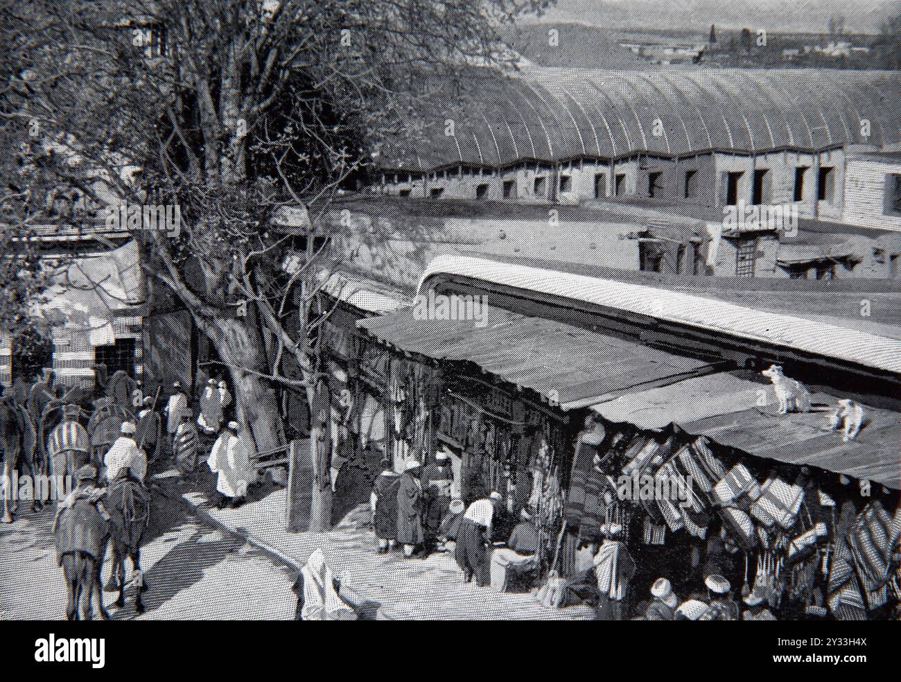 19th Century Historical Photograph of a Market Scene in Damascus Syria ...