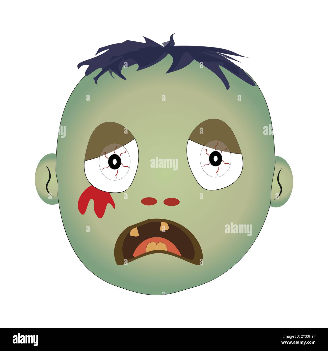 Zombie face Expressions illustration, cartoon zombie faces with ...