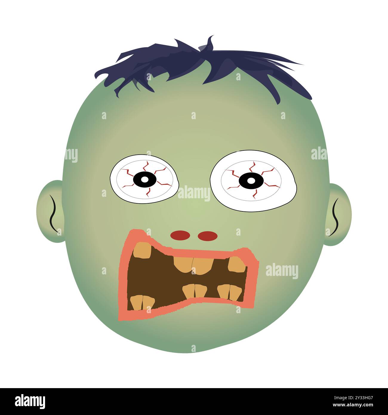 Zombie face Expressions illustration, cartoon zombie faces with ...