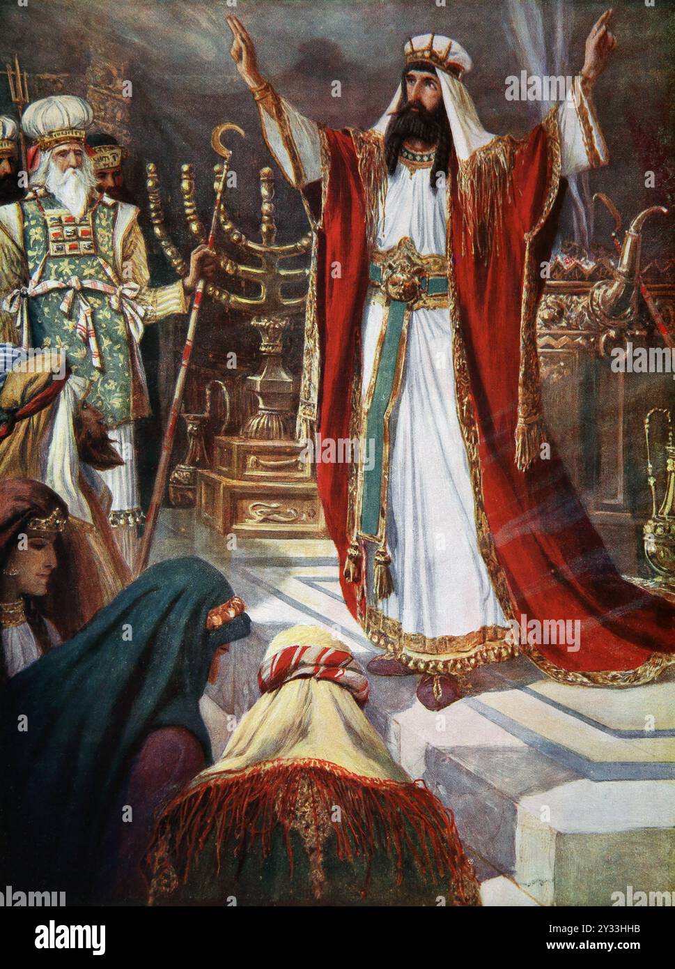 Illustration of the Prayer of King Solomon - after Solomon finished ...