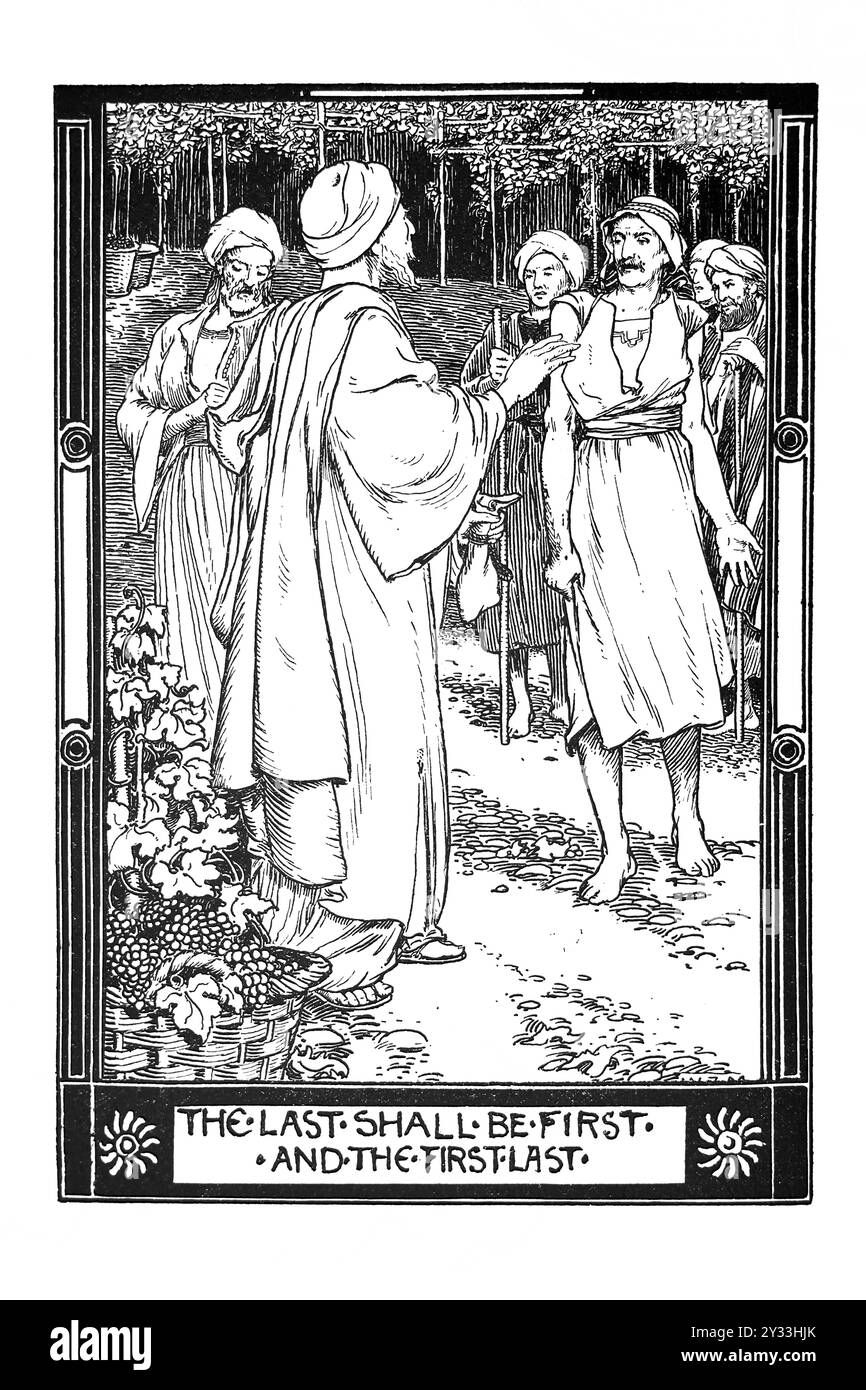 Parable illustration parable of the workers in the vineyard hi-res ...