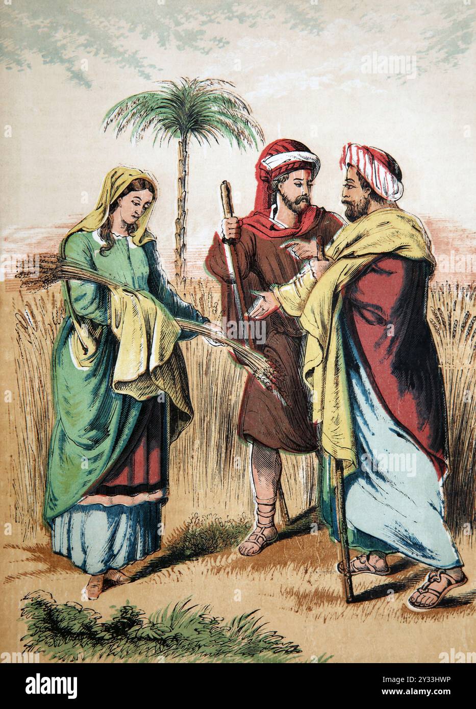 Illustration Of Ruth Meeting Boaz In Corn Field Book Of Ruth Ruth