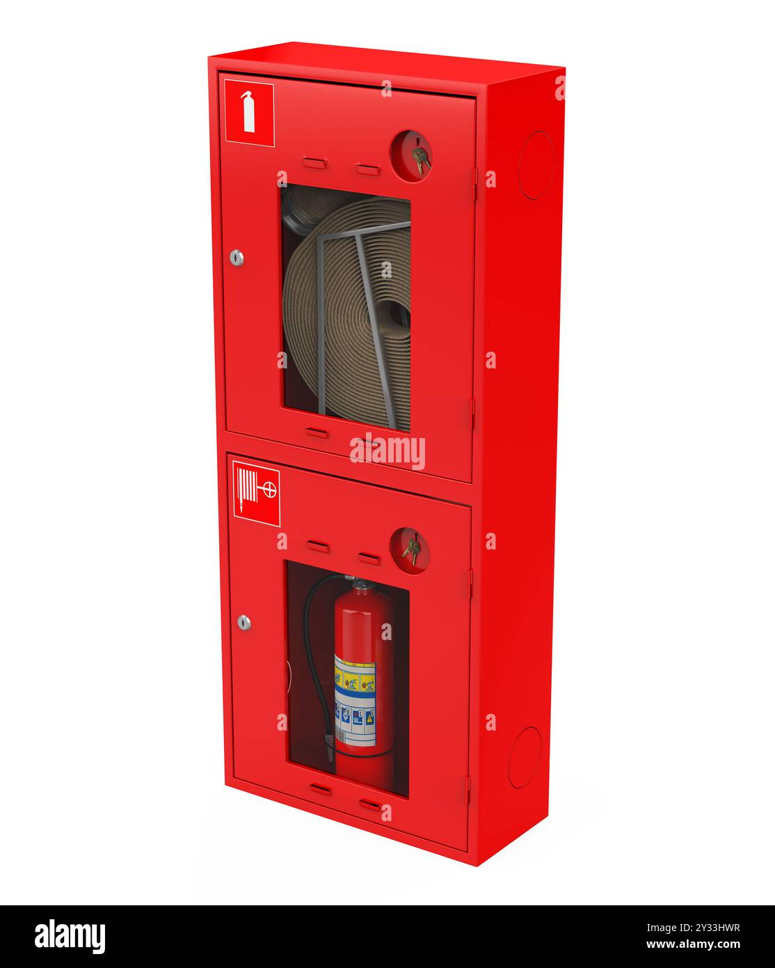 Fire Safety Cabinet Isolated Stock Photo - Alamy