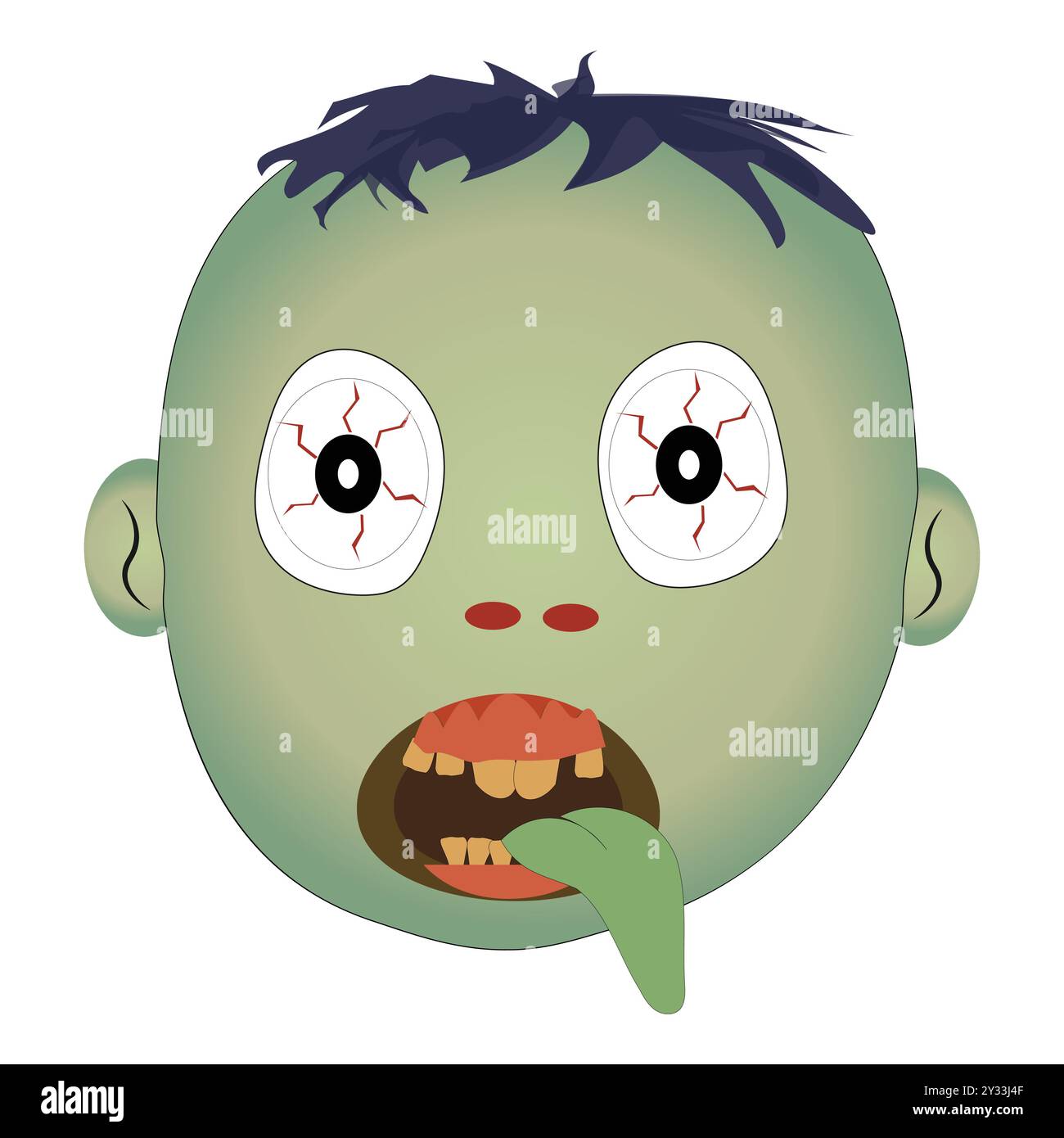 Zombie face Expressions illustration, cartoon zombie faces with ...