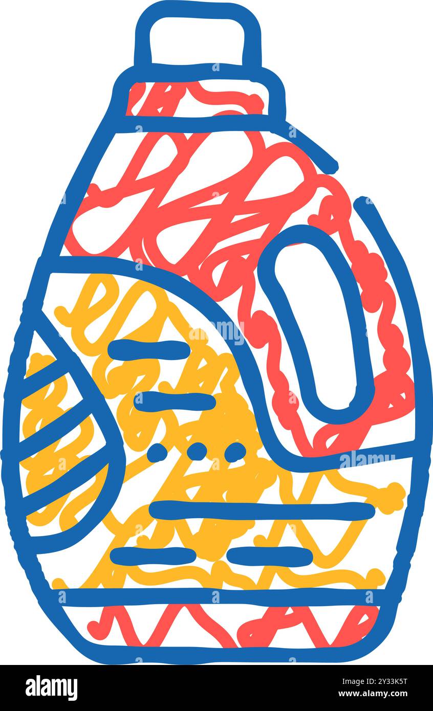 color preservation detergent icon doodle illustration Stock Vector ...