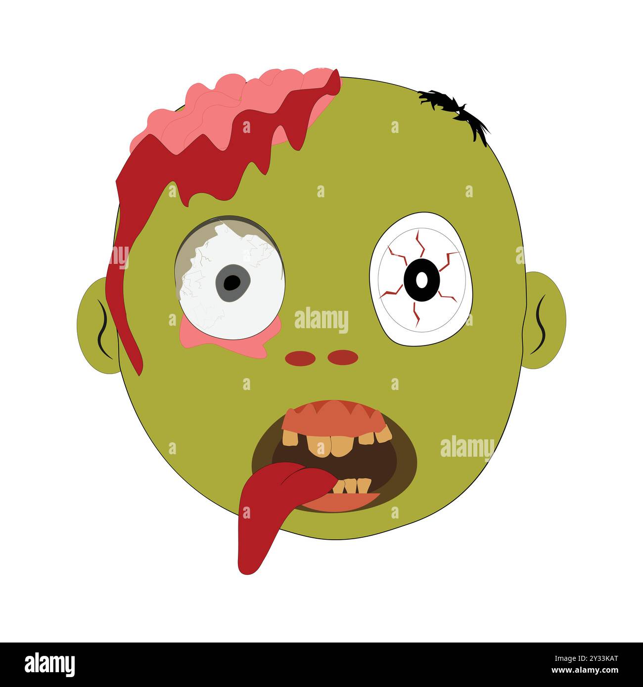 Zombie face Expressions illustration, cartoon zombie faces with ...
