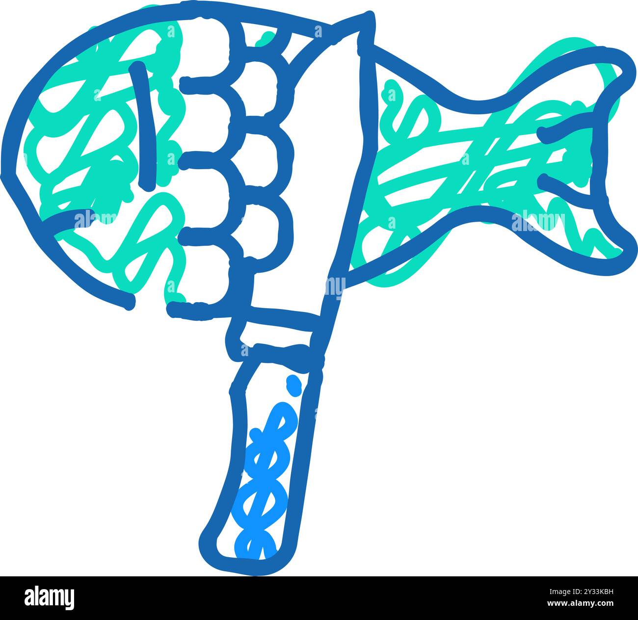 cleaning fish icon doodle illustration Stock Vector Image & Art - Alamy