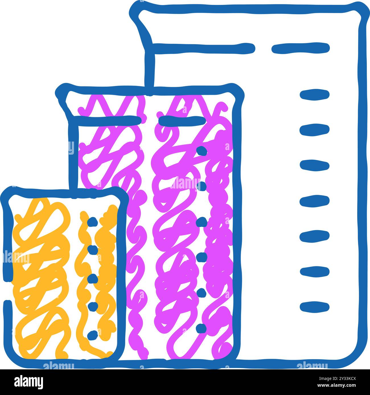 measuring cups for mixing bartender icon doodle illustration Stock ...