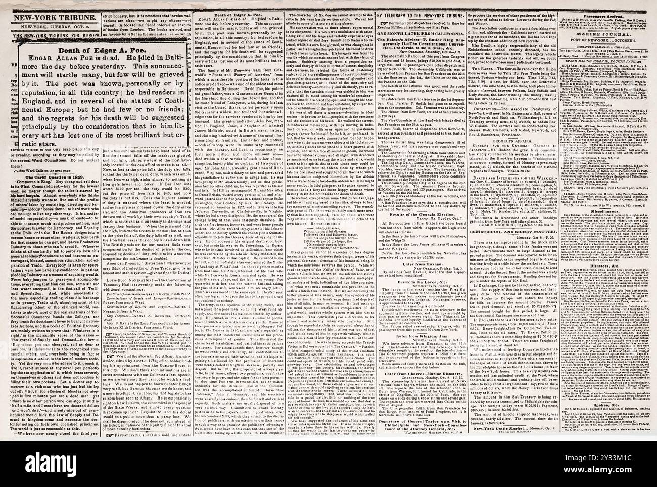 Edgar Allan Poe Obituary
